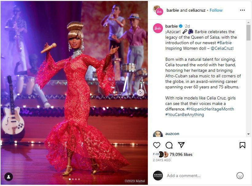 New Barbie doll in honor of salsa queen Celia Cruz debuts for Hispanic ...
