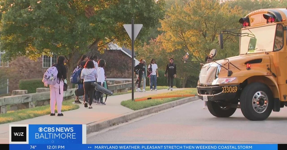 Howard County schools start new staggered start, dismissal schedule due to bus issues - CBS ...