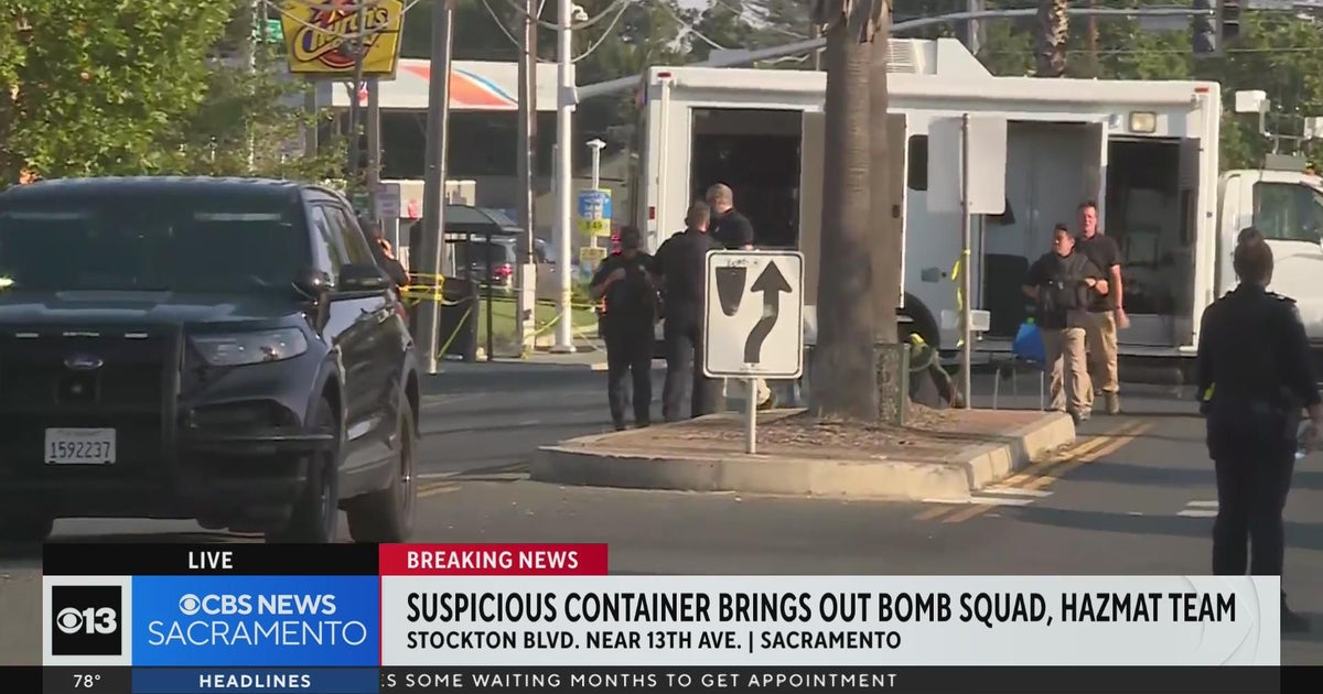 Bomb squad investigates suspicous container in south Sacramento - CBS ...