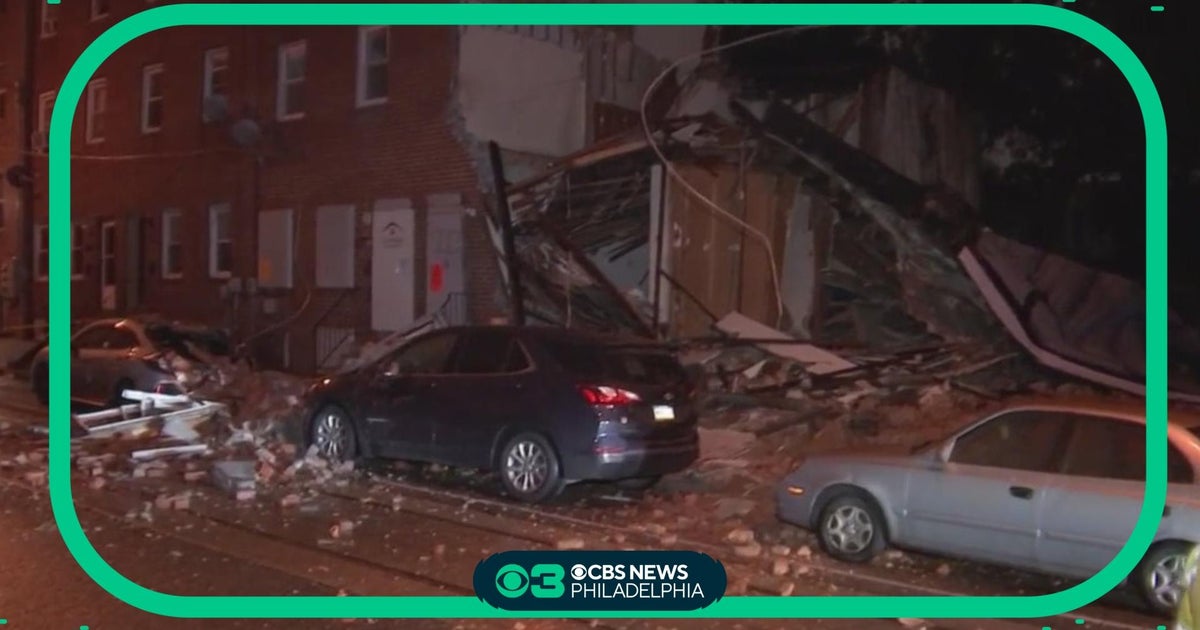 Several cars damaged after house collapse in North Philadelphia - CBS ...