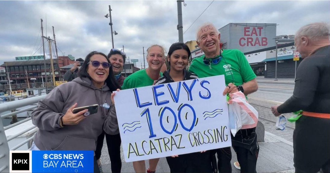 Game Day: Local swimmer completes 100th swim from Alcatraz - CBS San ...