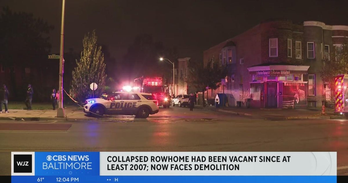 Collapsed Baltimore rowhome has been vacant since at least 2007 - CBS Baltimore