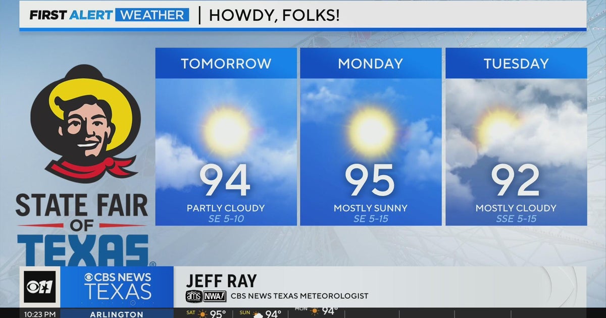 Hot and dry weather continues Sunday with highs in the 90s - CBS Texas
