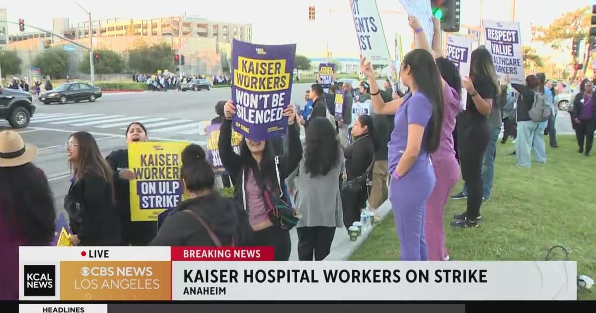 Kaiser Permanente workers strike outside Anaheim Medical Center in ...