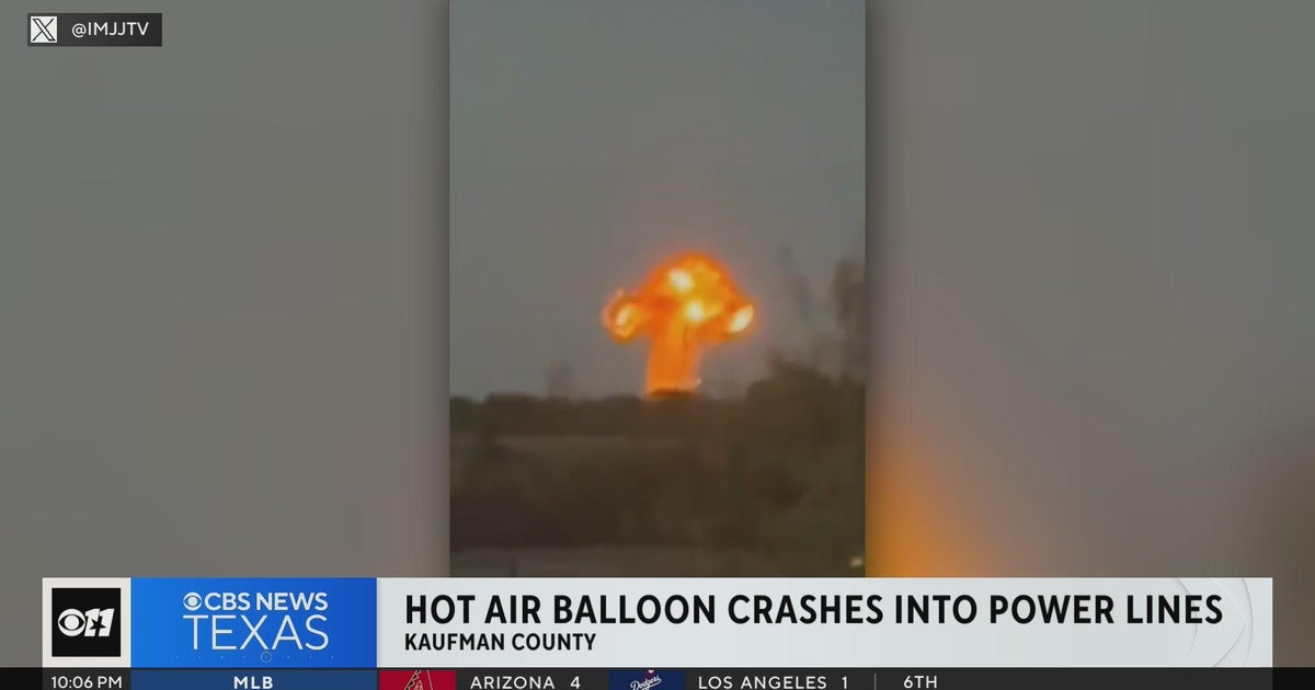 Helium balloon catches fire after crashing into power lines in Kaufman ...