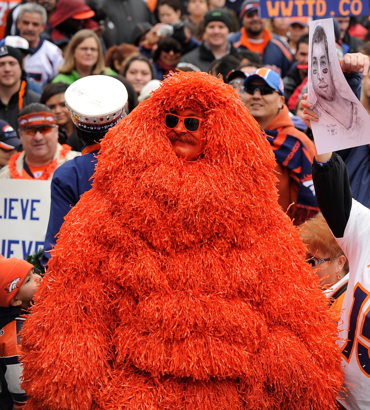 Broncos superfan Kerry Green, one of the "Monster Guys" at Mile High ...