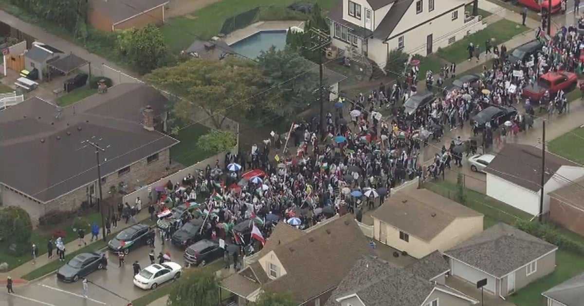 Thousands rally in Dearborn to support Palestine - CBS Detroit