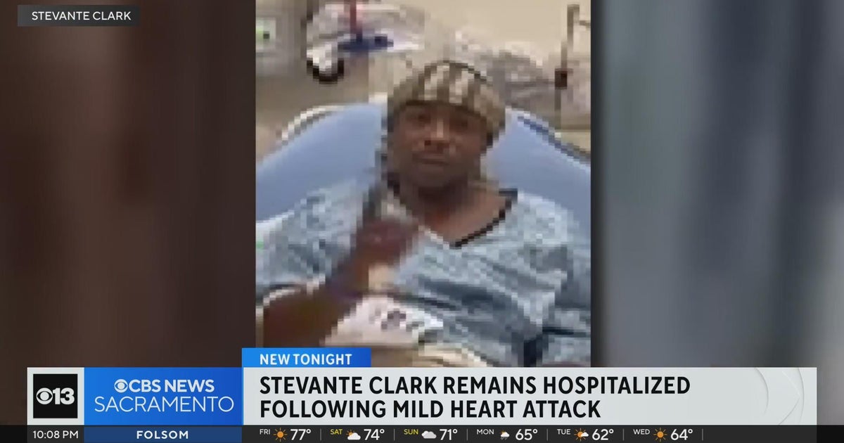 Stevante Clark remains hospitalized following mild heart attack - CBS ...