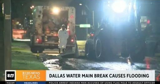 Dallas main water break causing flooding - CBS Texas
