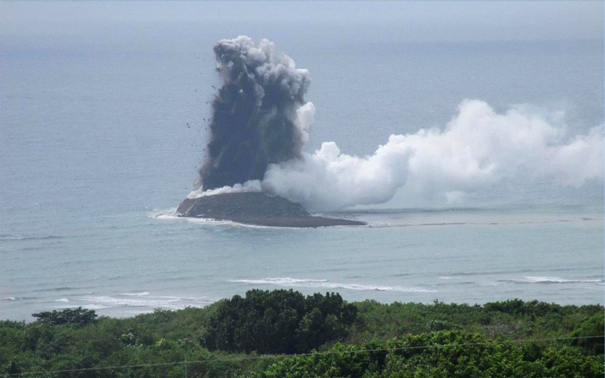 Underwater volcanic eruption creates new island off Japan, but it "may ...