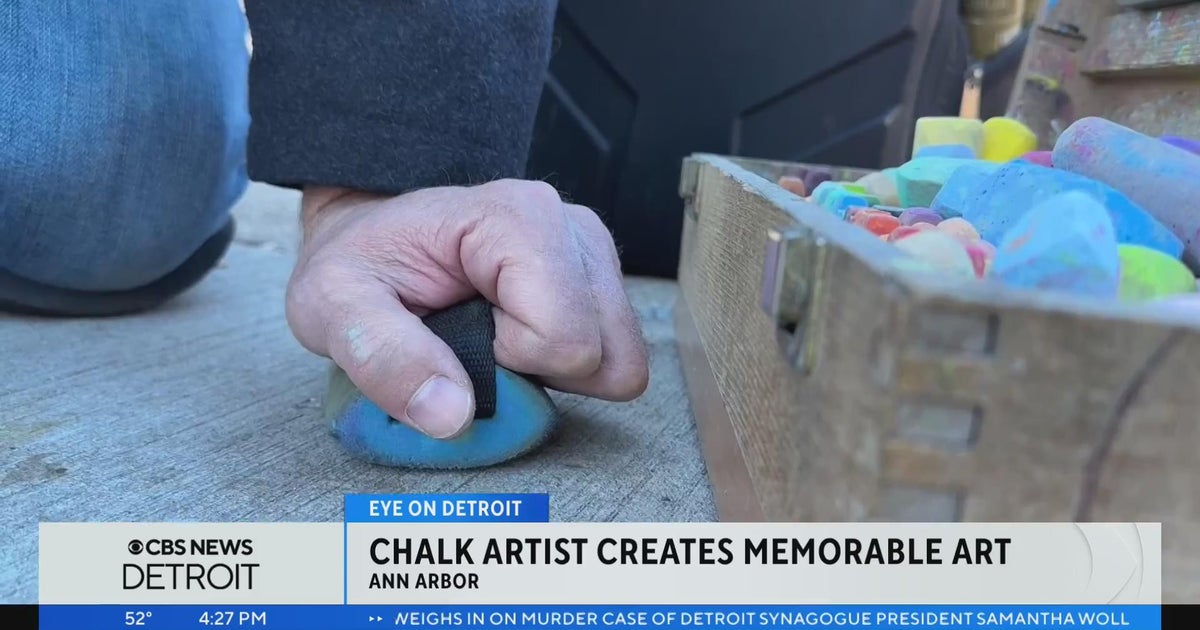 Ann Arbor chalk artist David Zinn leaves drawings in plain sight - CBS ...