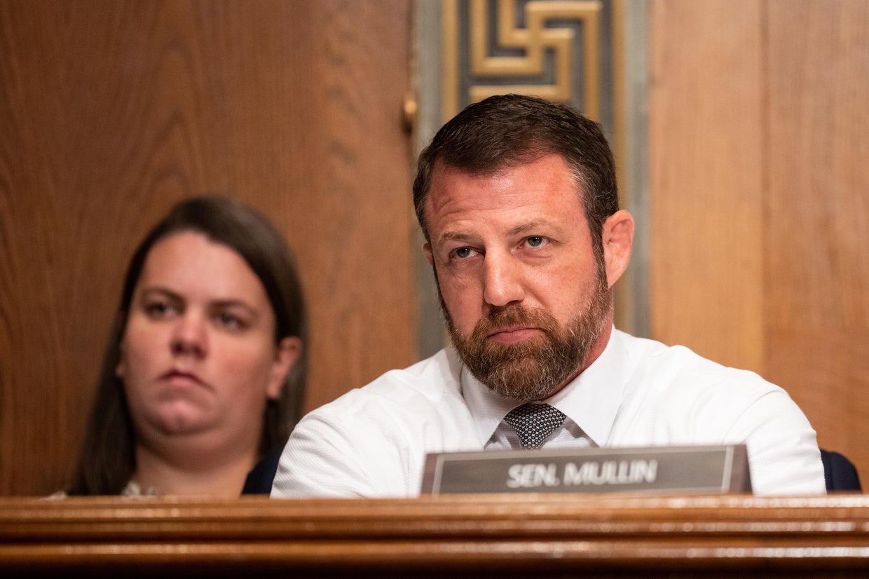 GOP Sen. Markwayne Mullin challenges Teamsters president Sean O'Brien to fight at Senate hearing ...