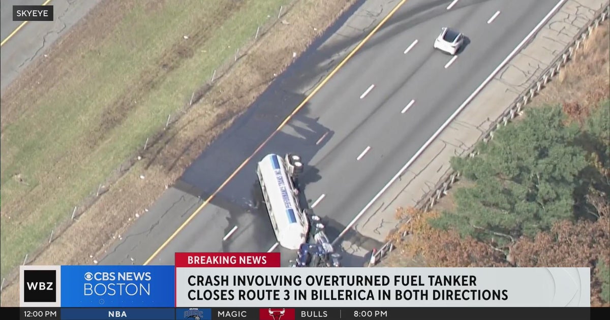 Route 3 in Billerica closed on both sides of highway after tanker truck ...