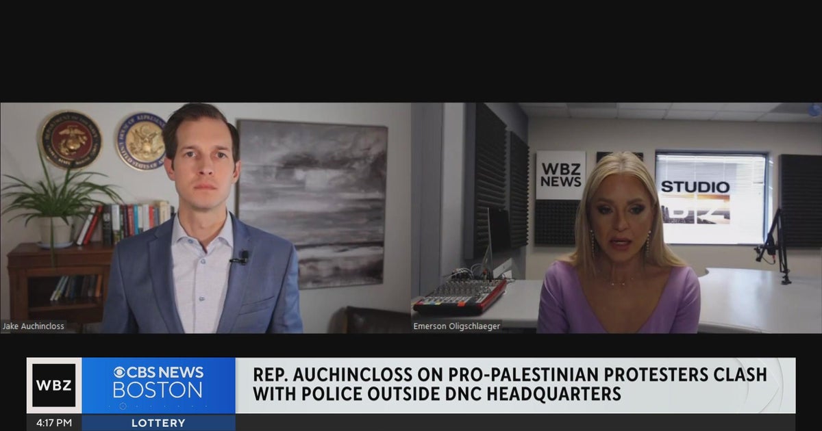 Rep. Jake Auchincloss on protest outside DNC headquarters in Washington ...