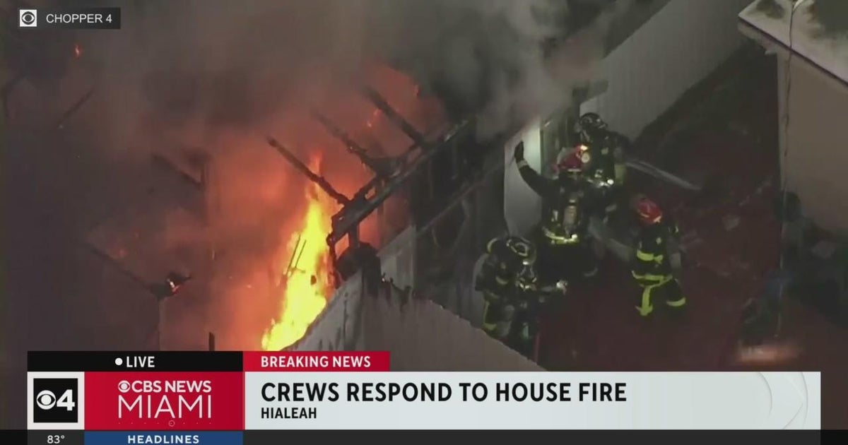 Fire crews respond to structure fire in Hialeah - CBS Miami