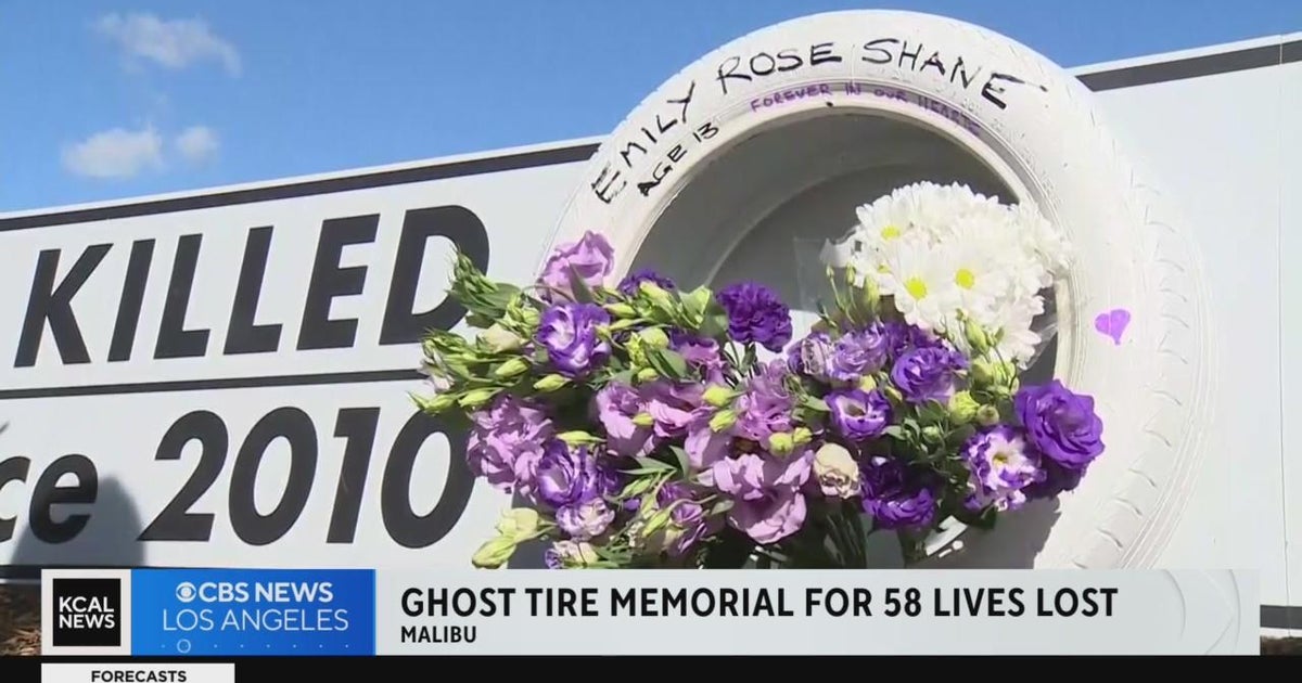 Ghost tire memorial honors 58 lives lost in Malibu portion of PCH - CBS ...