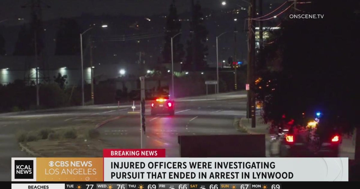 LAPD officers injured in crash on the 57 Freeway after pursuit - CBS ...