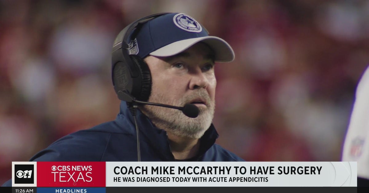 Dallas Cowboys head coach Mike McCarthy to get appendix removed - CBS Texas