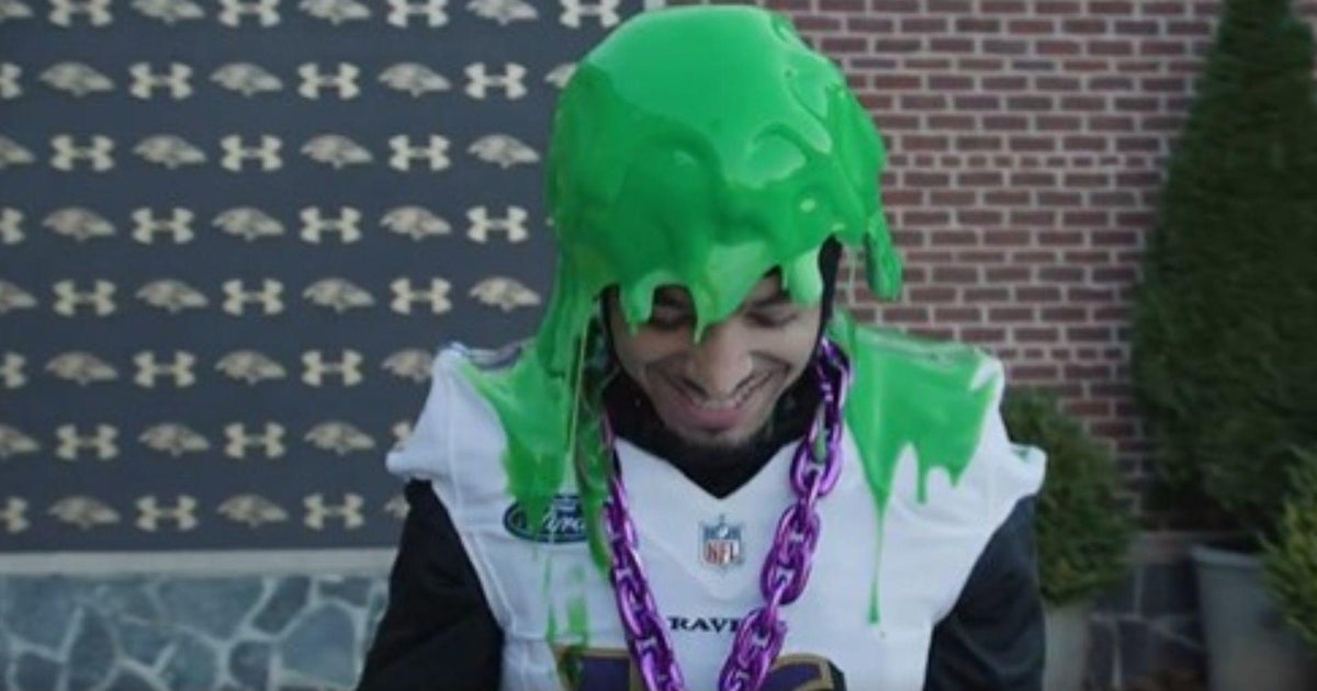 Ravens' Tylan Wallace slimed by Lamar Jackson after handed Nickelodeon ...