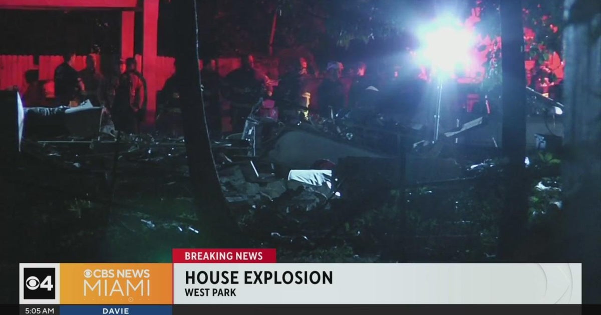 An explosion leveled a house in West Park overnight - CBS Miami
