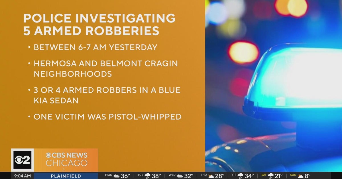 Cpd Investigating 5 Armed Robberies In Belmont Cragin And Hermosa Cbs