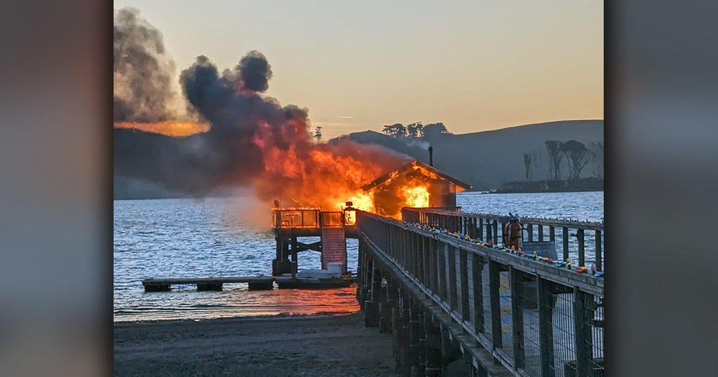 Nick's Cove boat shack on Tomales Bay goes up in flames - CBS San Francisco