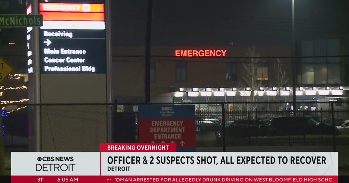 Detroit police officer, 2 suspects injured in shooting - CBS Detroit