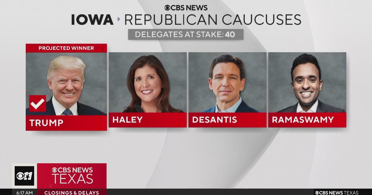 Former President Donald Trump wins 2024 Iowa caucuses - CBS Texas