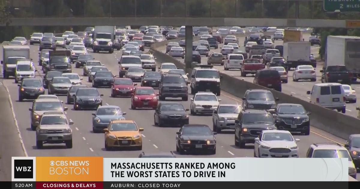 Massachusetts ranked among worst states to drive in - CBS Boston