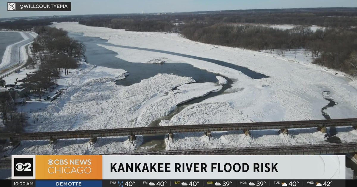Flash flood warning on Kankakee River as ice jam breaks up - CBS Chicago