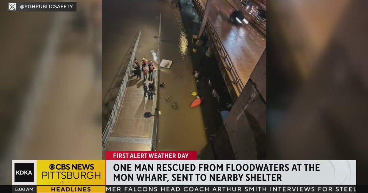 One person rescued from rising flood waters at the Mon Wharf - CBS ...