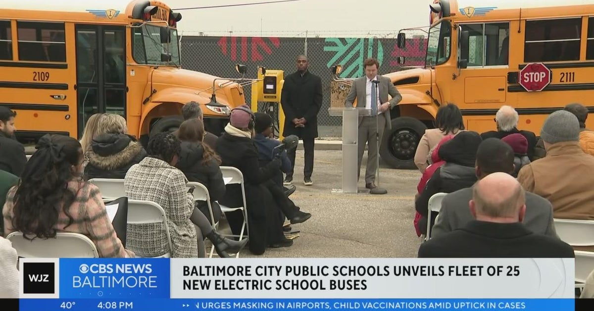 Baltimore City Public School unveils fleet of 25 new electric school buses - CBS Baltimore