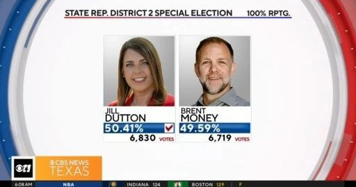 Jill Dutton wins special election for Texas House District 2 - CBS Texas