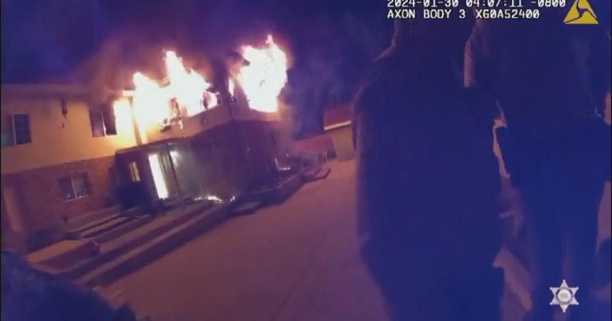 Deputies run into burning home to rescue people trapped inside - CBS ...