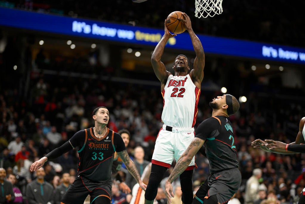 Miami Heat outlast Wizards 110-102 with help from Jimmy Butler, Bam ...