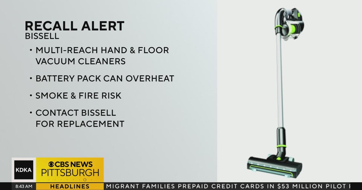 BISSELL issues vacuum recall due to fire risk - CBS Pittsburgh