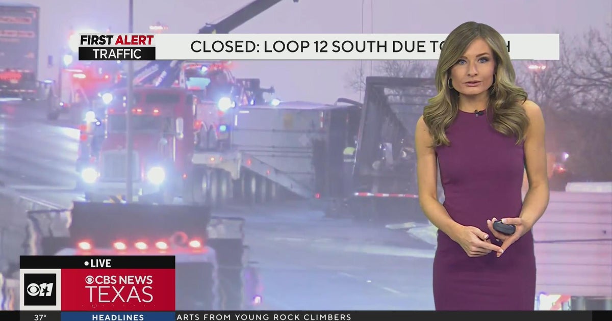 1 person hospitalized after 18-wheeler catches on fire in Irving - CBS ...