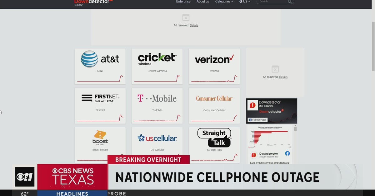Cell phones across the U.S. without service due to outage - CBS Texas