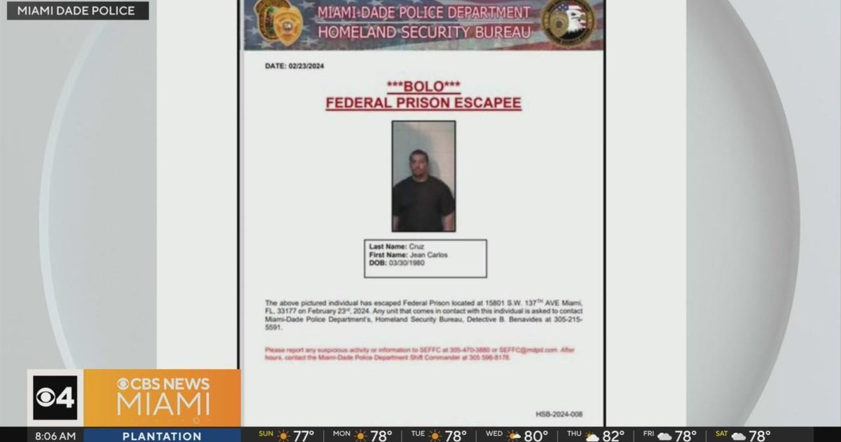 Federal prisoner escapes in Miami-Dade - CBS Miami