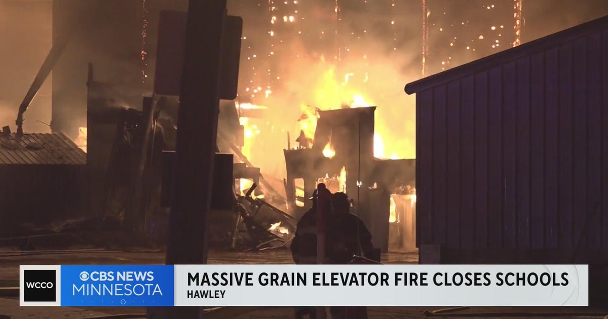 Grain elevator fire leads to water ban in Hawley - CBS Minnesota
