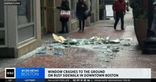 Window crashes to the ground in Downtown Boston - CBS Boston