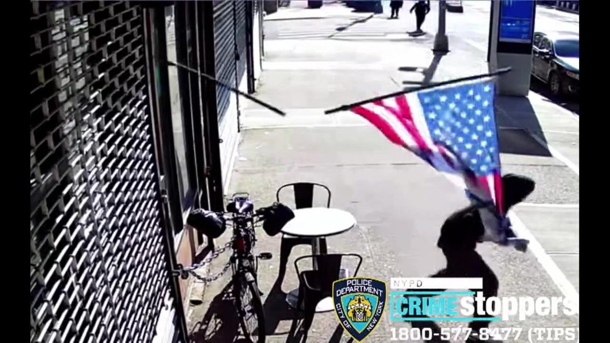 Man caught on camera trying to burn American-Israeli flag, then tearing ...