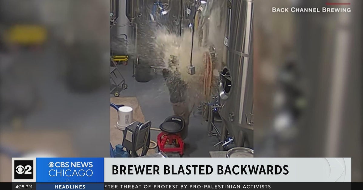 Brewer blasted backwards by beer - CBS Chicago