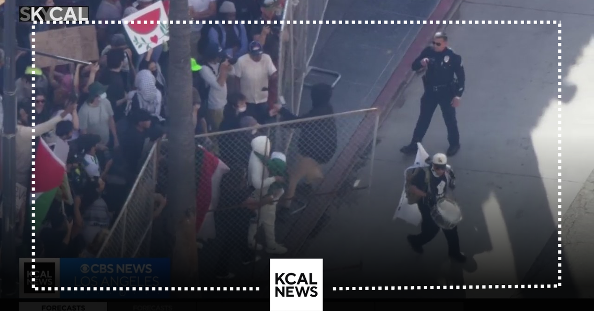 Protestors briefly break through fence near Oscars red carpet - CBS Los ...