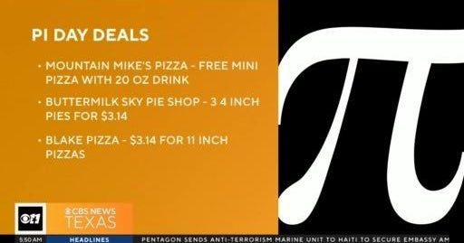 Here are some Pi Day deals - CBS Texas
