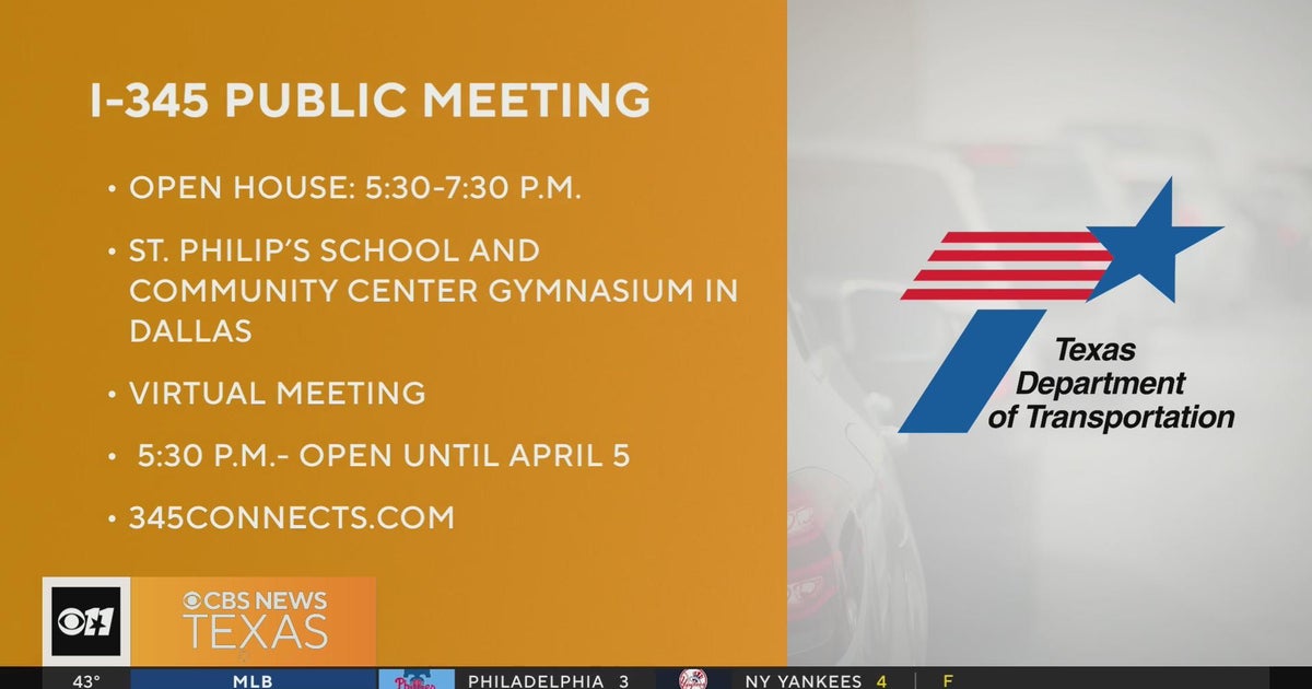 TxDOT hosting open house to discuss future of I-345 - CBS Texas