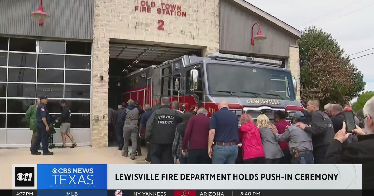 Lewisville Fire Department holds push-in ceremony for new truck - CBS Texas
