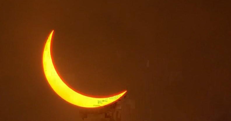 TIMELAPSE: Solar Eclipse over Maryland skies - CBS Baltimore