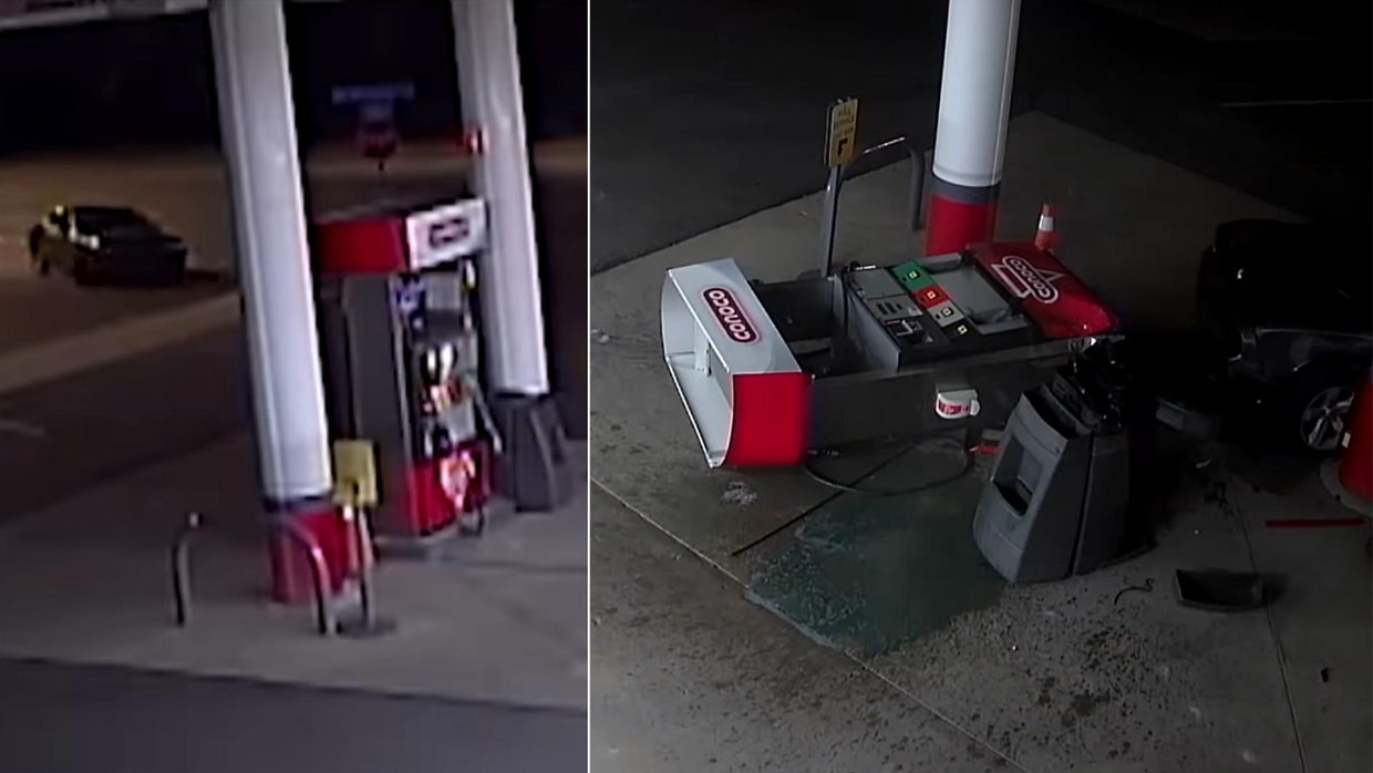 Watch: Car destroys Colorado gas station's pump, takes off after ...