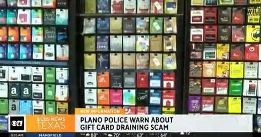 Plano police warn about gift card draining scam - CBS Texas